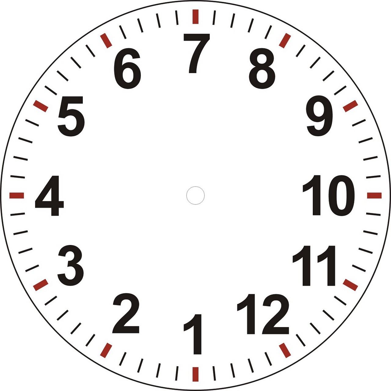 Clock Face With Minutes Printable Learning Printable