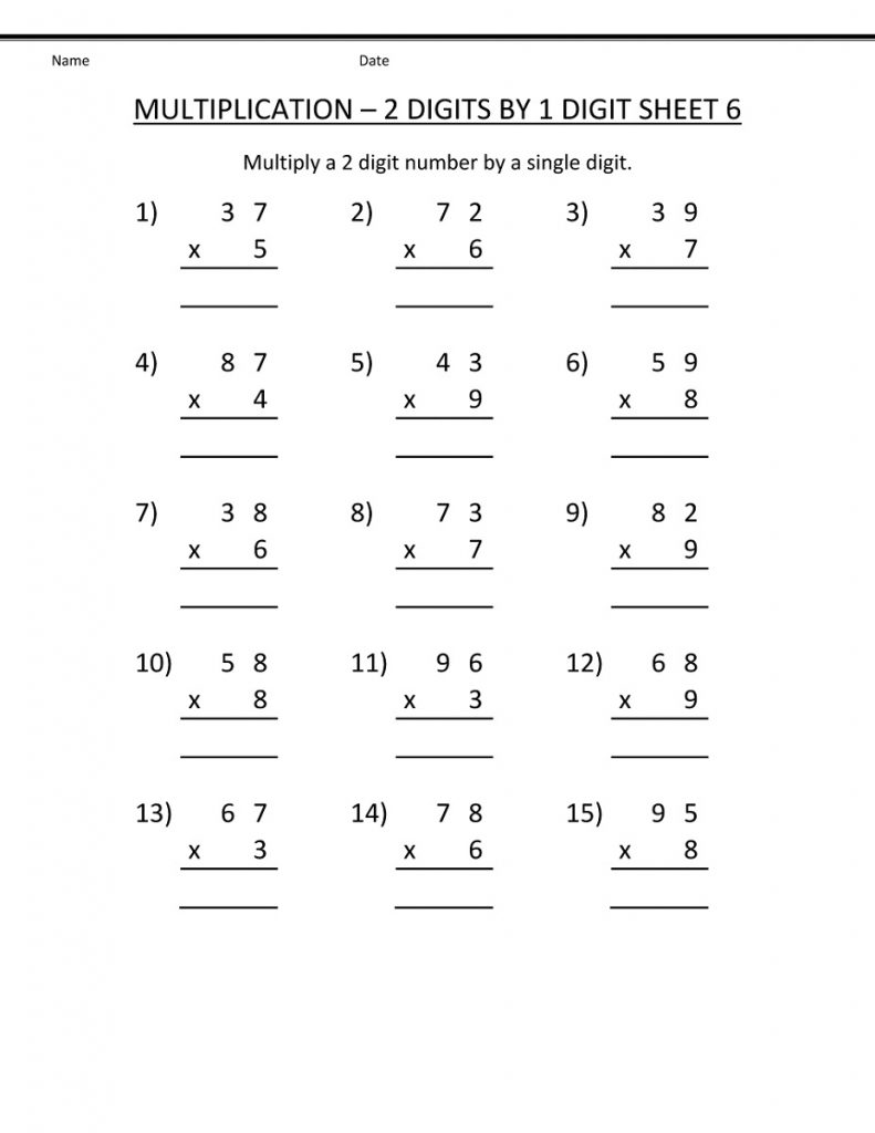 3rd Grade math Worksheets | Learning Printable