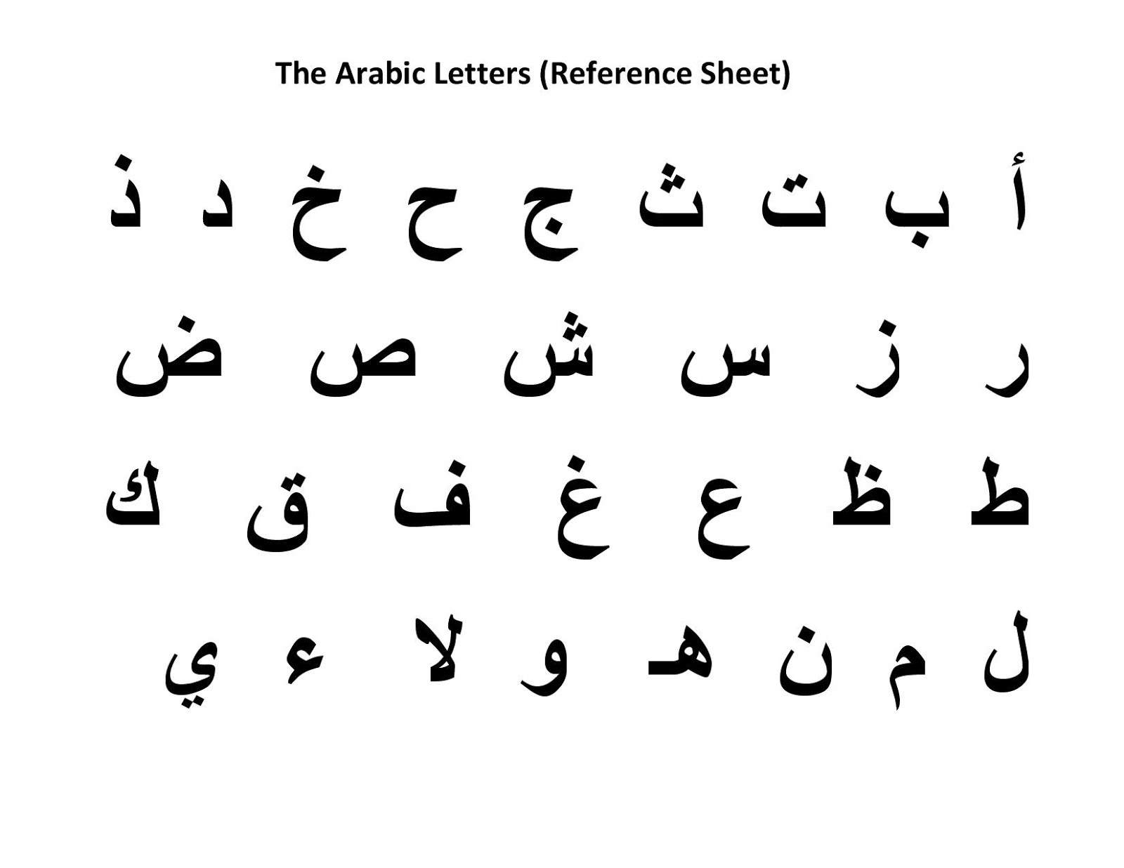 Arabic Letters for Children | Learning Printable