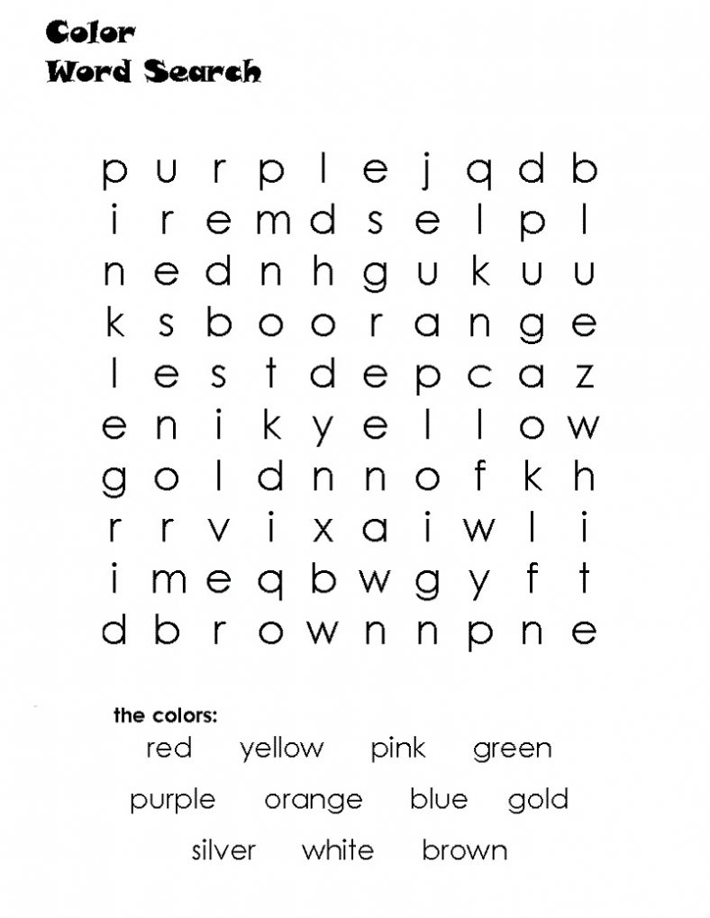 Wordsearch for Kindergarten | Learning Printable