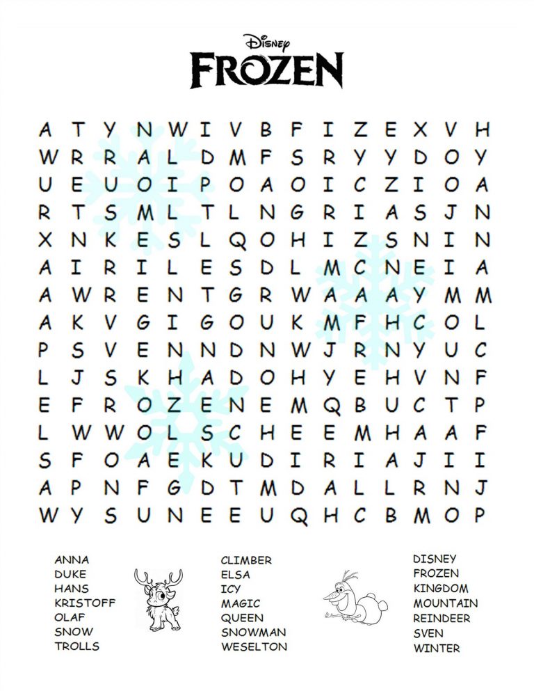 Frozen Worksheets Printable | Learning Printable