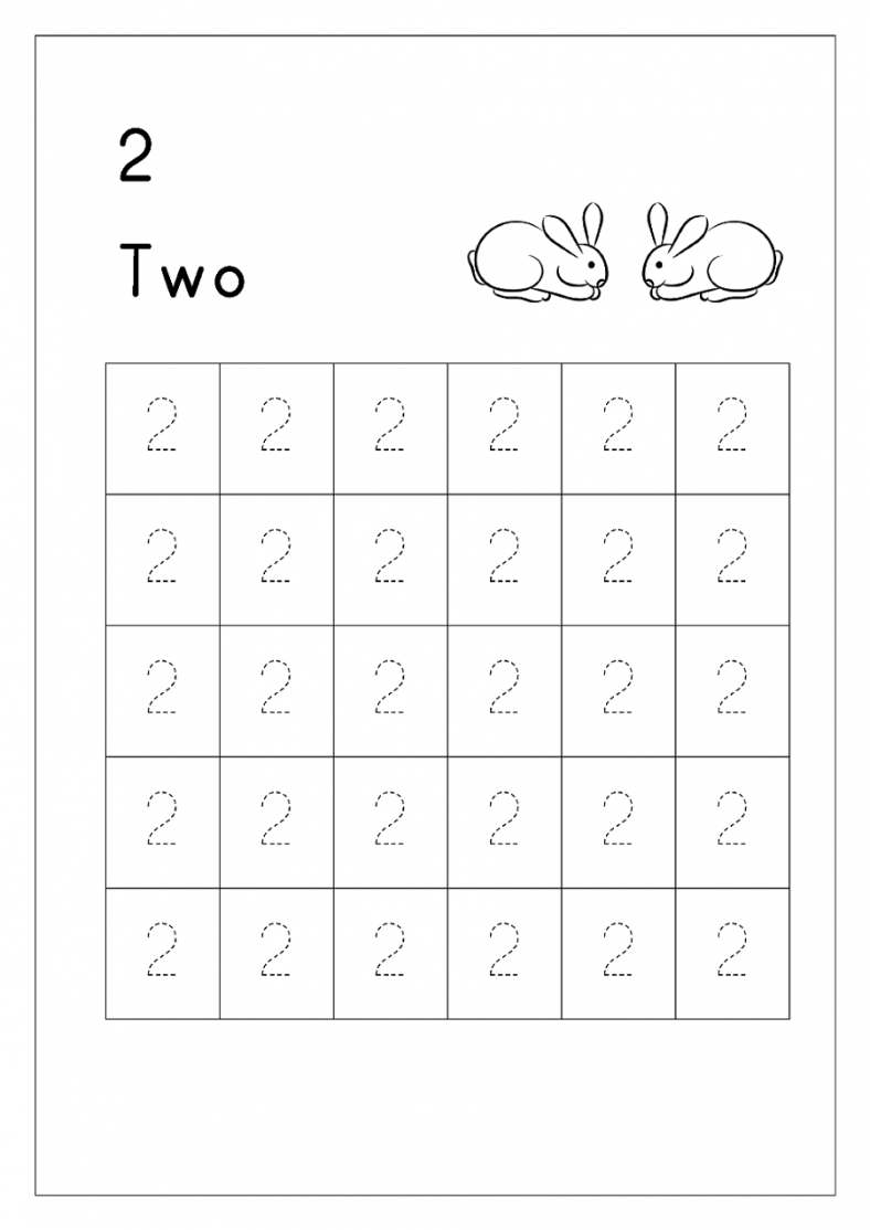 Number 2 Tracing Worksheets | Learning Printable