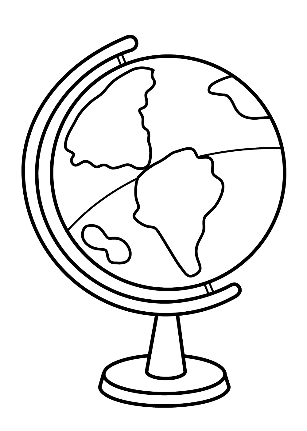 Picture of a Globe to Color | Learning Printable