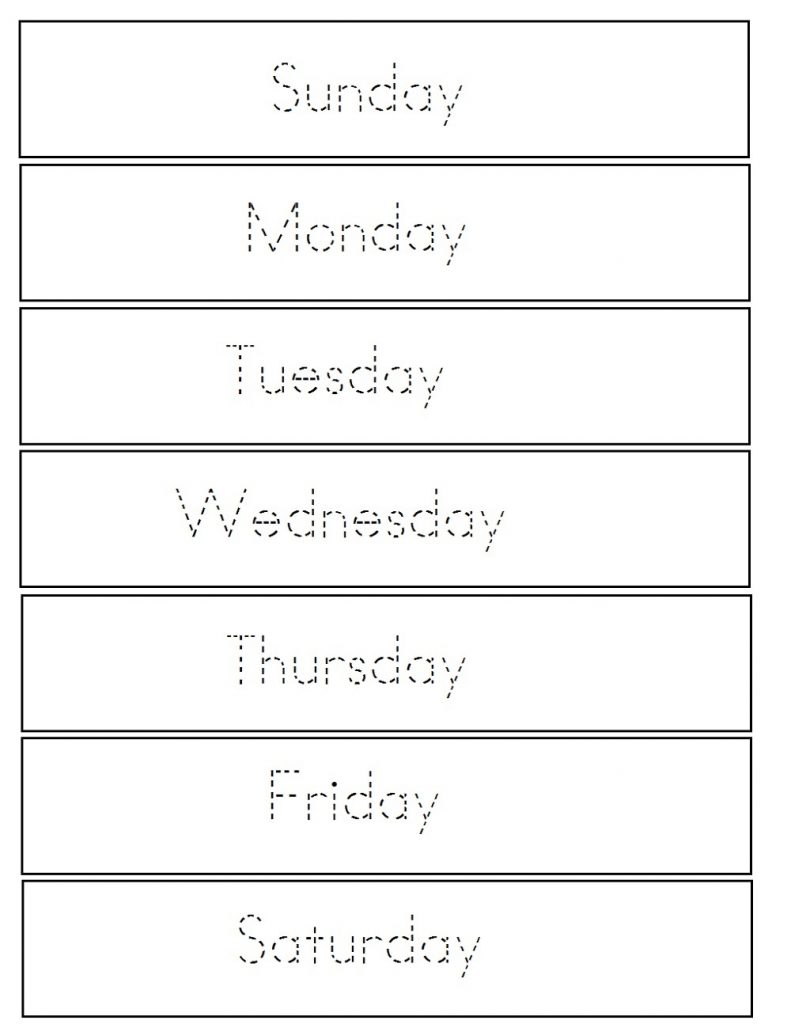 Practice Days of the Week Worksheets | Learning Printable