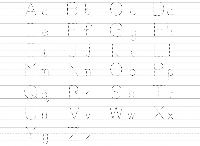 Trace Lowercase and Uppercase Alphabet | Learning Printable