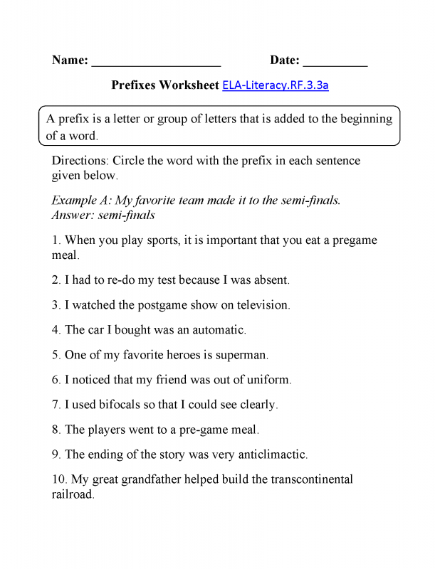 English and Math 3rd Grade Worksheets | Learning Printable