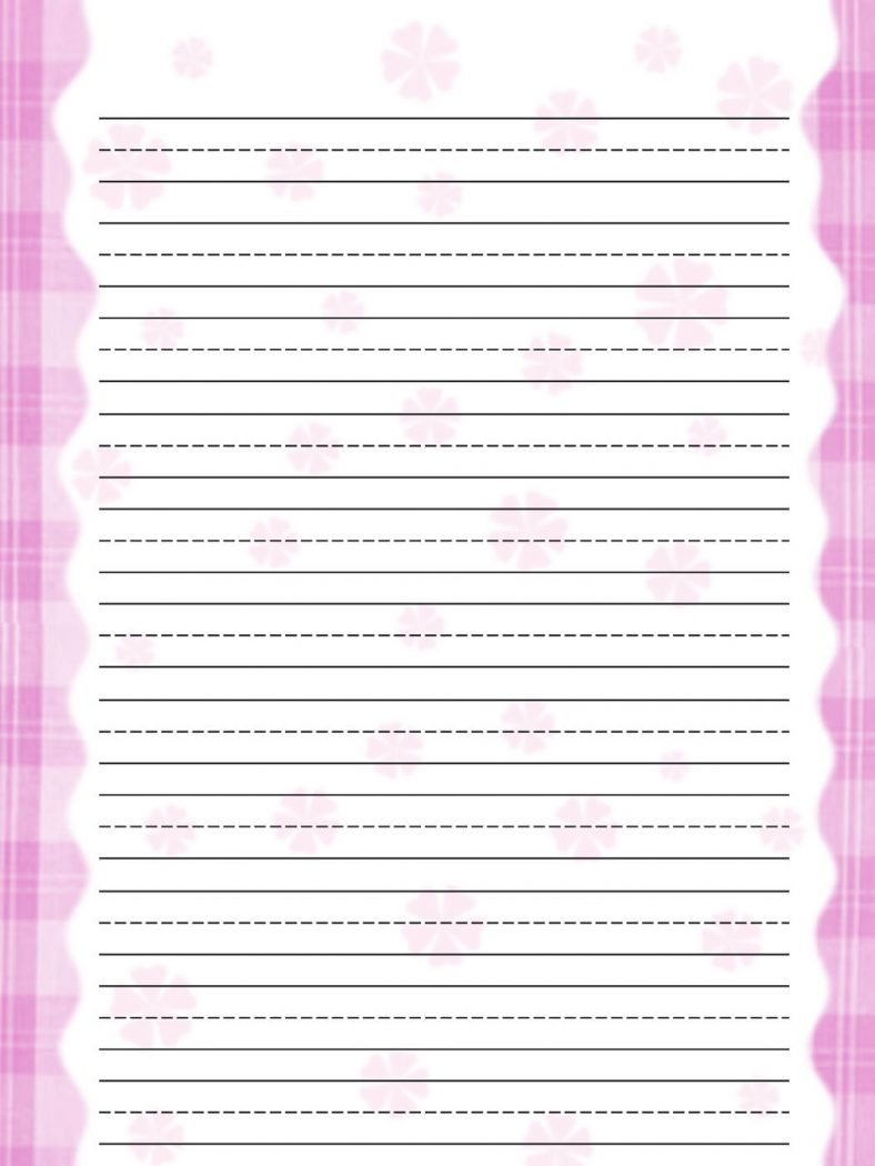 Lined Notebook Paper Template Pink | Learning Printable