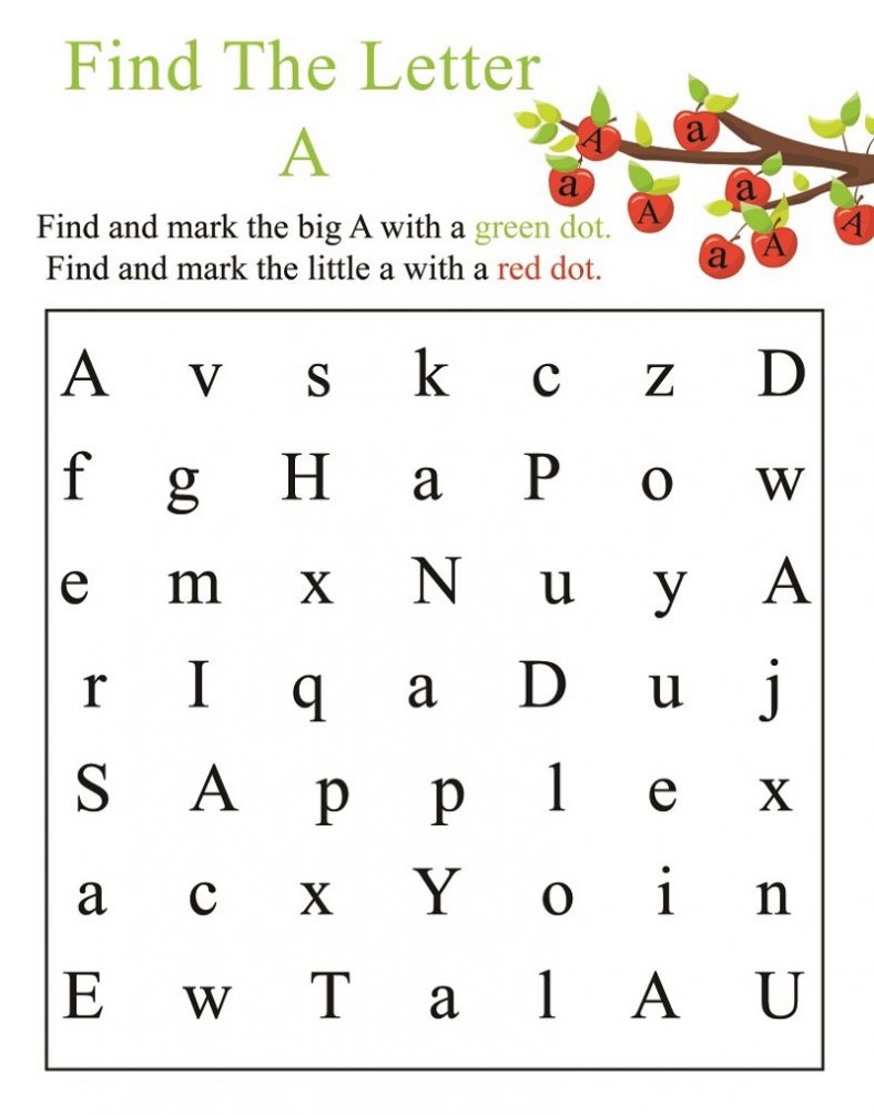 Find Letter Worksheets for Kids | Learning Printable