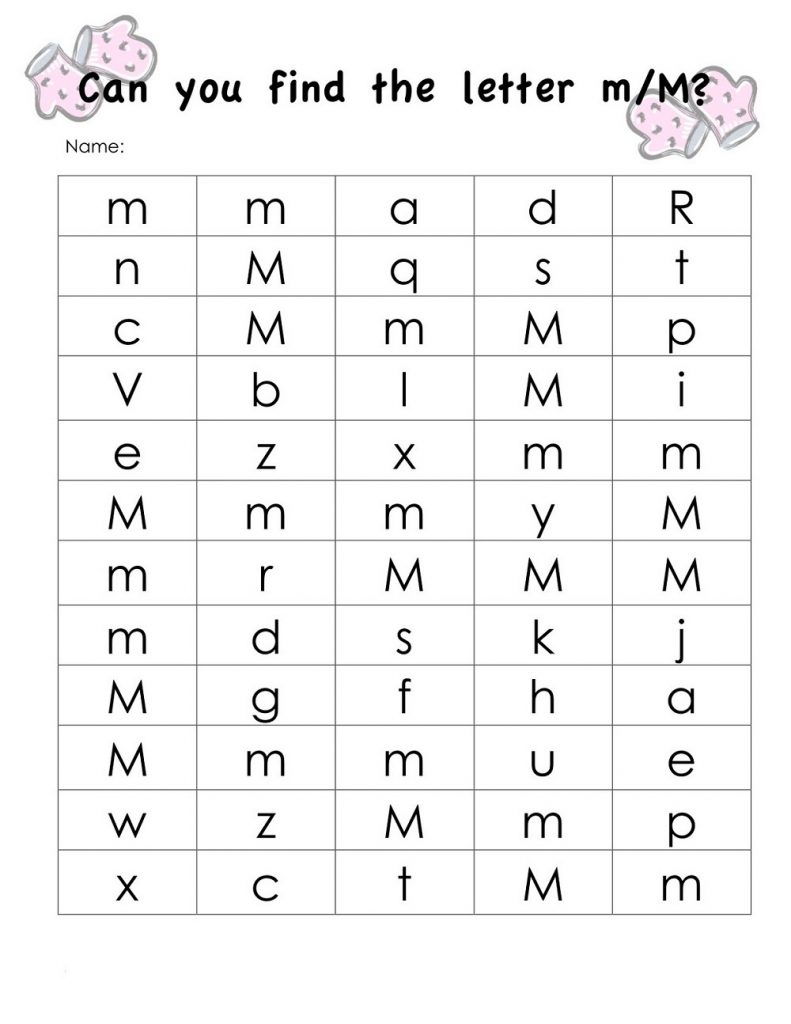 Find Letter Worksheets for Kids | Learning Printable