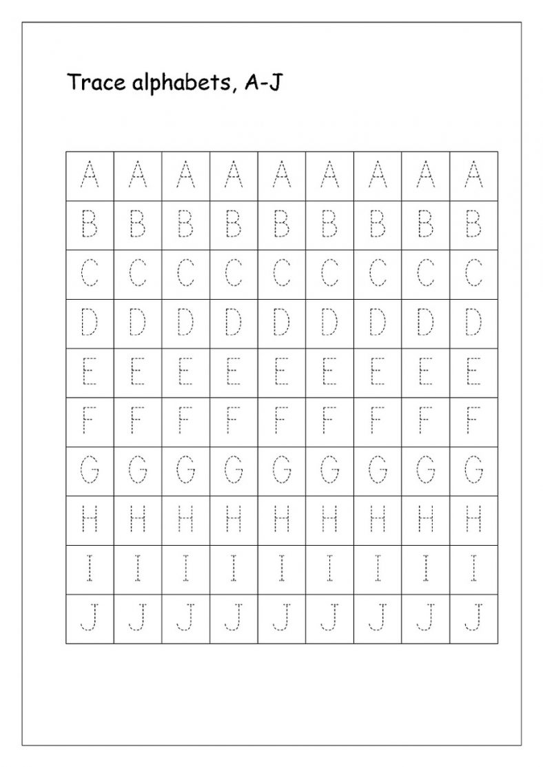 Kindergarten Letter Tracing Worksheets Learning Printable