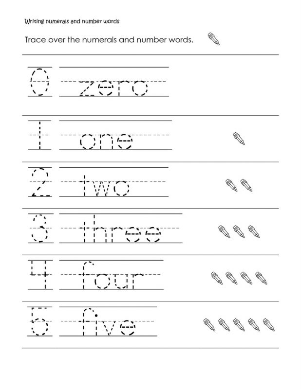Numbers 1 5 Traceable Practice Learning Printable