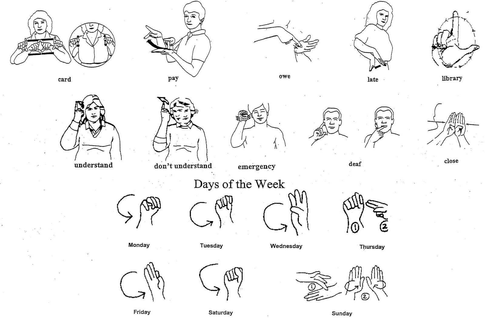 Day In ASL Pictures Learning Printable Day In ASL Pictures Learning Printable