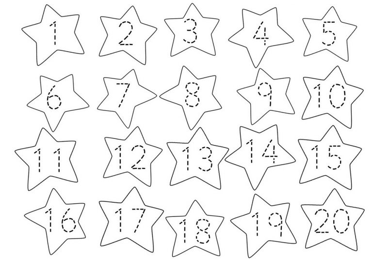 Trace Number 1-20 Worksheet | Learning Printable