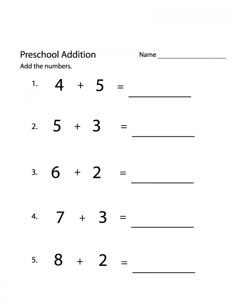 Easy Math Worksheets Free | Learning Printable