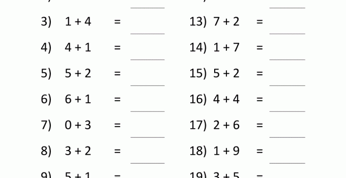 First Grade Printable Math Worksheets