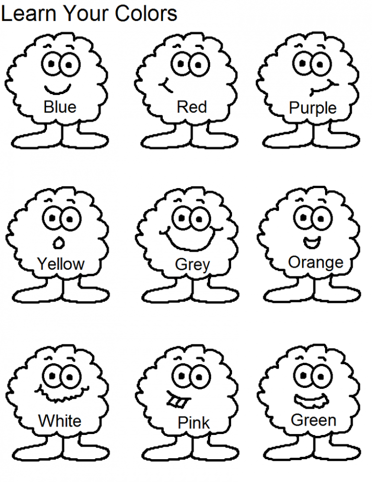 Color Template Pages to Print | Learning Printable