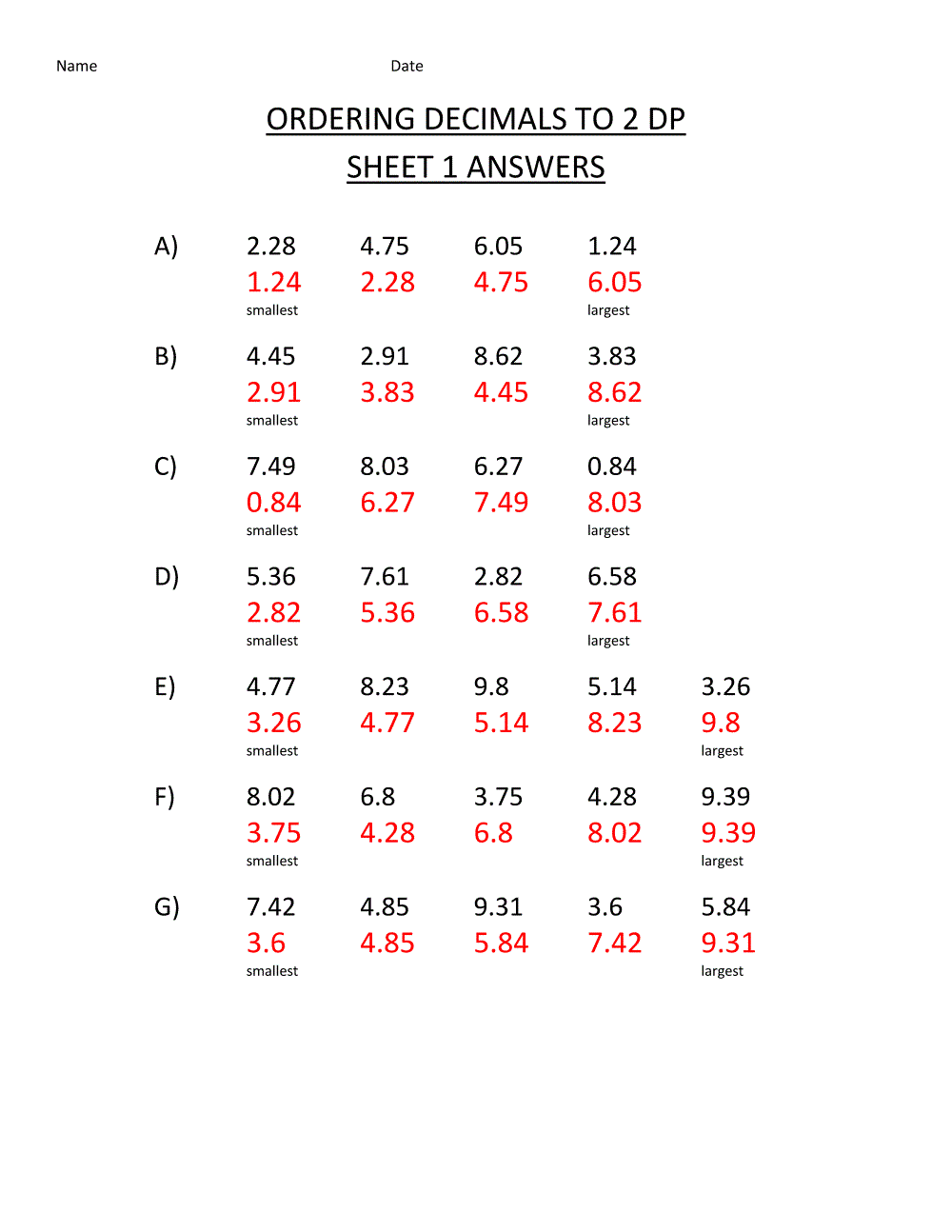 Free Math Answers Learning Printable Free Math Answers Learning Printable