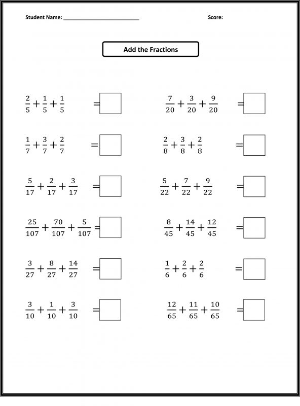 Fourth Grade Math Worksheets to Print | Learning Printable