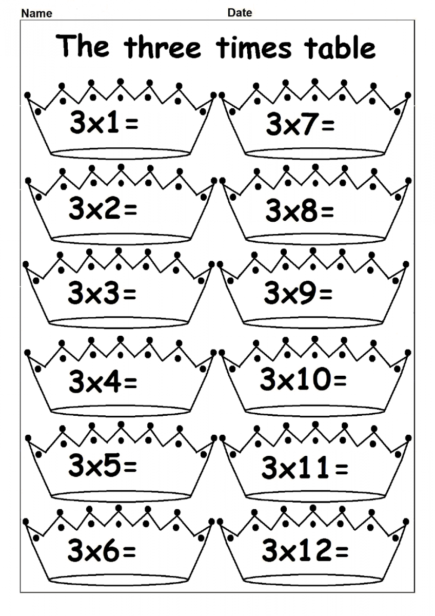 Multiply By 3 Worksheets for Kids | Learning Printable Multiply By 3 ...