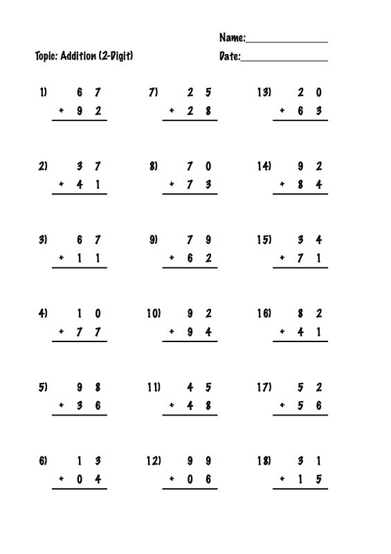 Basic Free Math Worksheets for Teachers | Learning Printable Basic Free ...