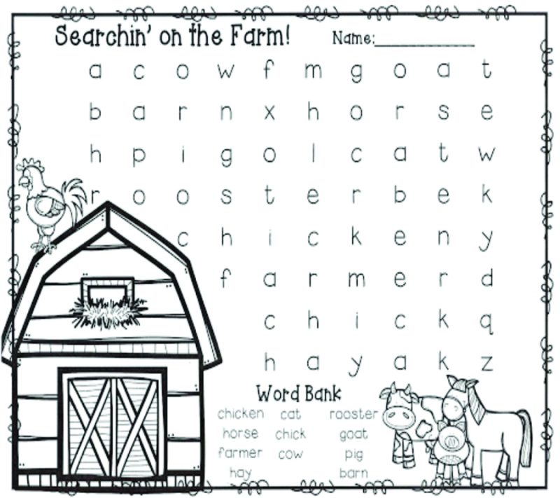 Farm Animal Word Search for Kids | Learning Printable Farm Animal Word ...