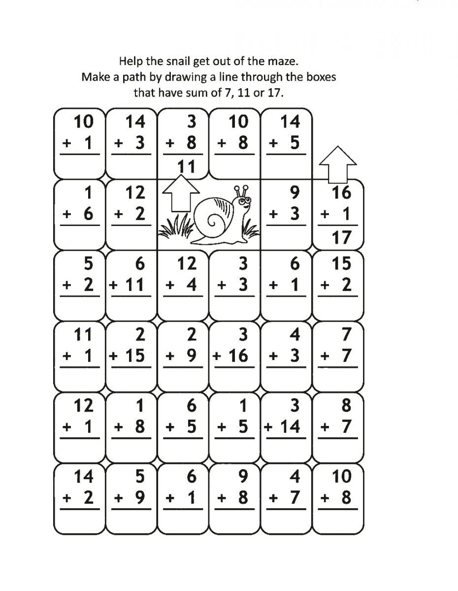 Fun Math Maze Worksheets for Kids | Learning Printable Fun Math Maze ...