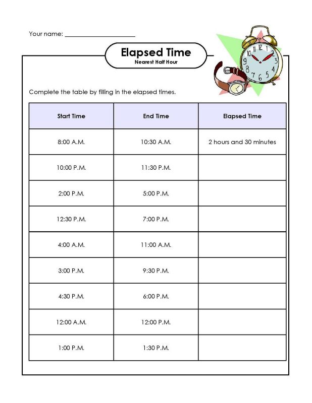 New Elapsed Time Worksheets for Time Telling Session | Learning ...