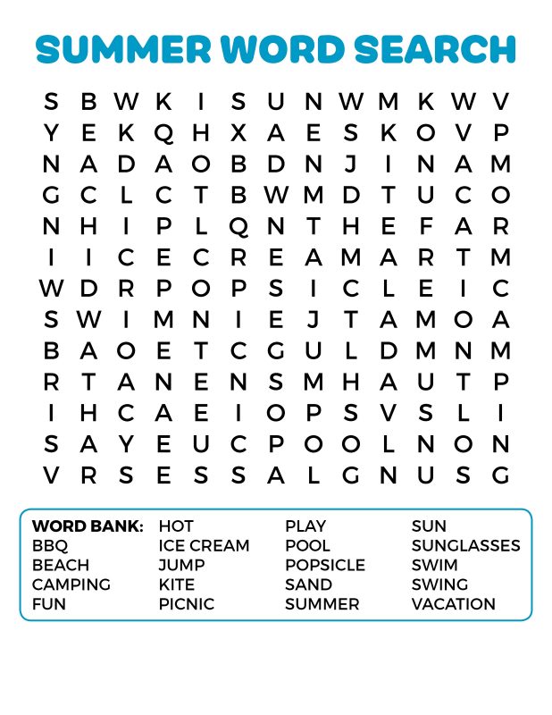 Kids Word Search Puzzles Printable | Learning Printable Kids Word ...