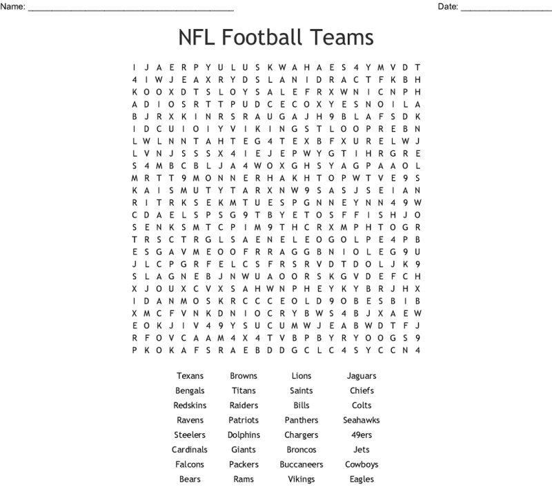 NFL Word Search for Fun | Learning Printable NFL Word Search for Fun