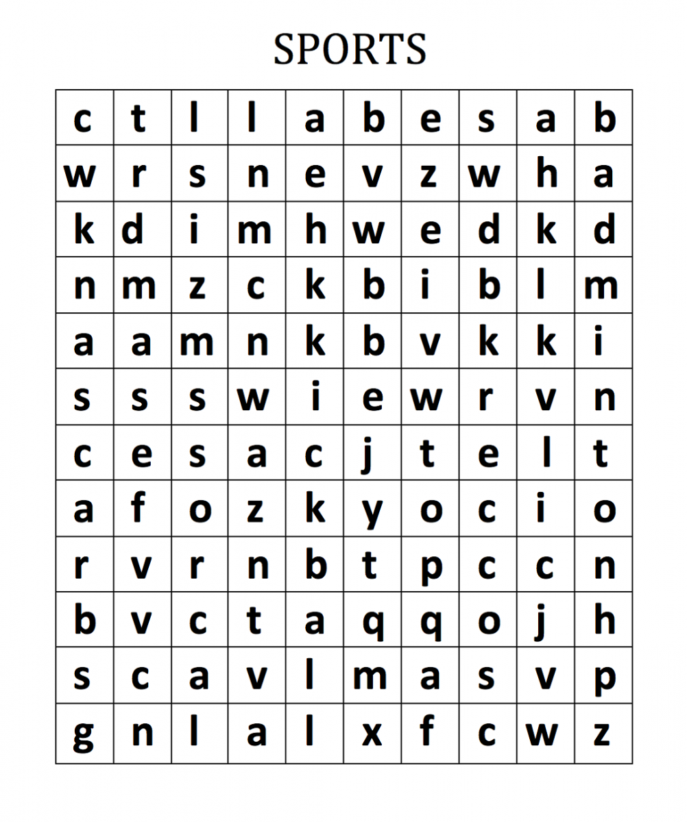 Fun Word Search Sports Activity to Play | Learning Printable Fun Word ...
