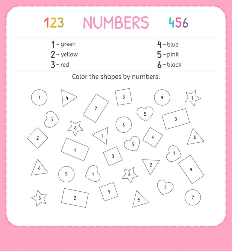 Matching Numbers and Shapes Worksheets | Learning Printable Matching ...