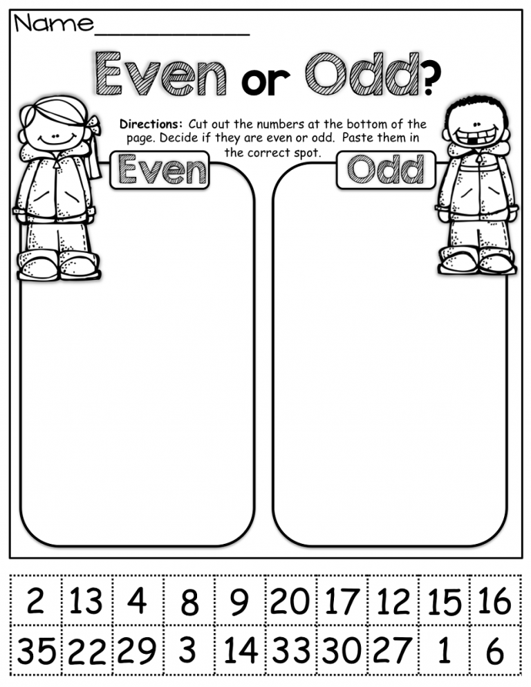 New Even and Odd Worksheets Printable | Learning Printable New Even and ...
