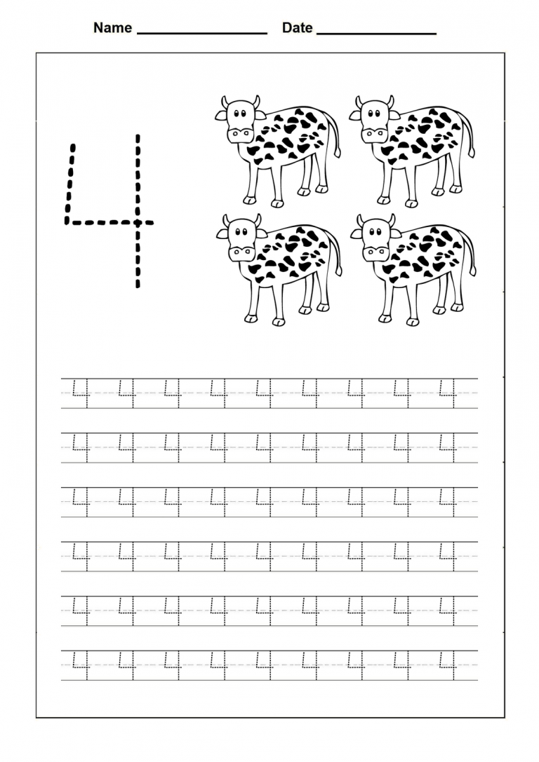 Free Fun Number 4 Worksheets For Kindergarten Learning Printable Free free-fun-number-4-worksheets-for-kindergarten-learning-printable-free