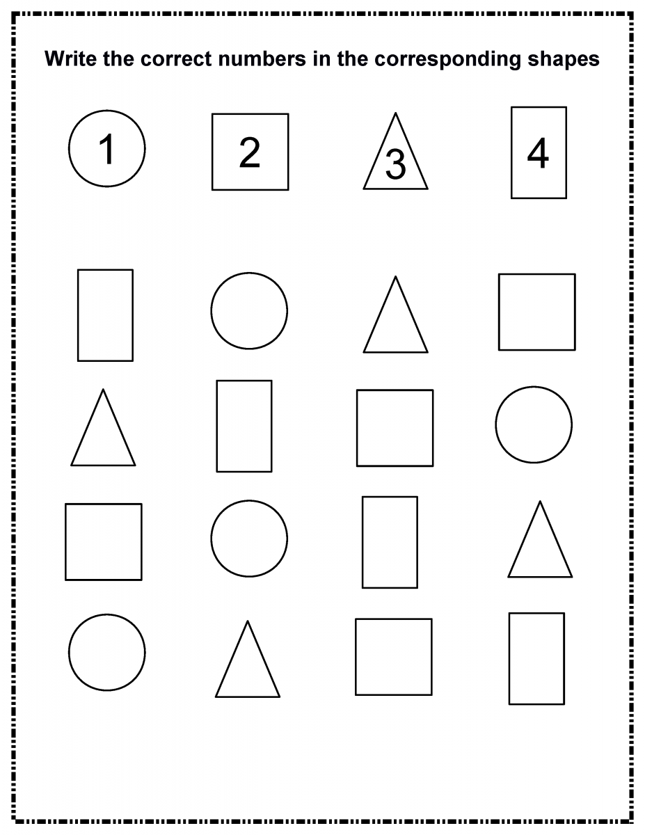 Matching Numbers and Shapes Worksheets | Learning Printable Matching ...