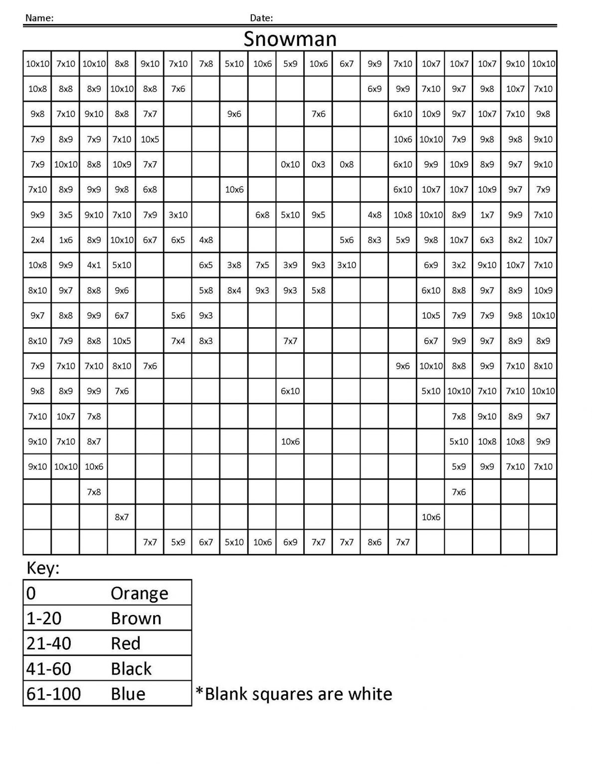 Printable Christmas Multiplication Color by Number | Learning Printable ...