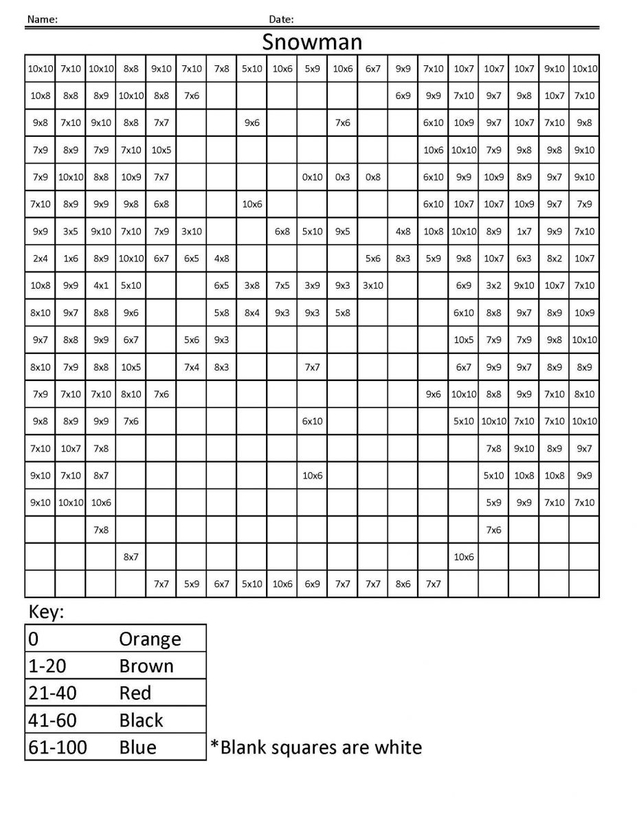 Printable Christmas Multiplication Color by Number | Learning Printable ...