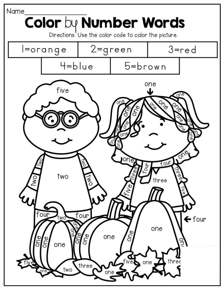 Color by Number Worksheets for Kindergarten | Learning Printable